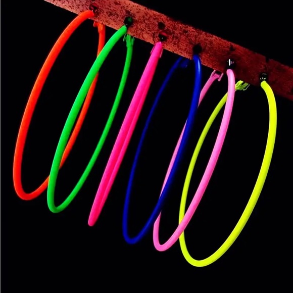 Jewelry | 6 Pairs Colorful Hoop Earrings | Poshmark